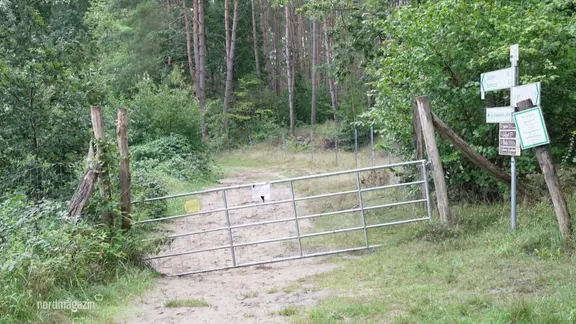 Ein geschlossener Übergang an der grünen Grenze zwischen Deutschland und Polen.